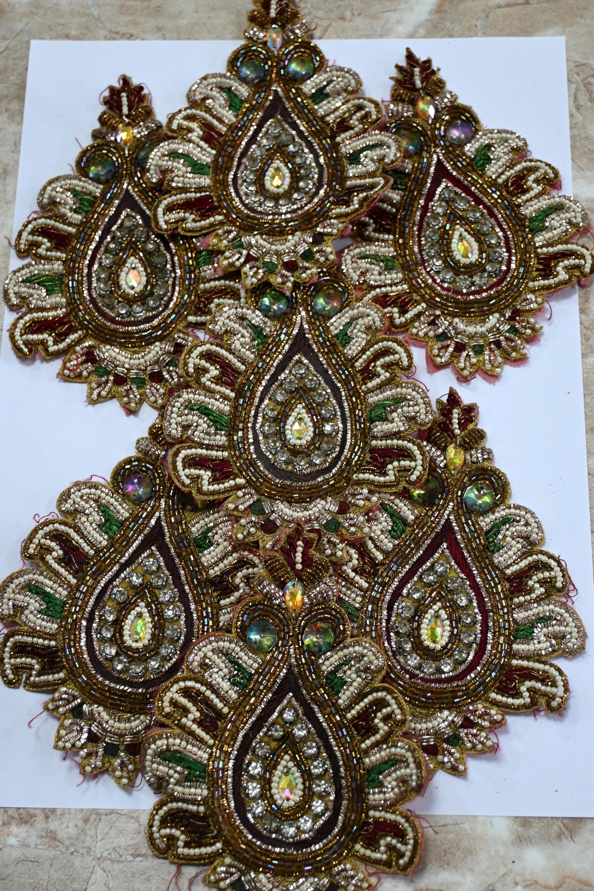 Vintage Multicolor Patches Hand Embroidery Applique Indian Patches Lot ...