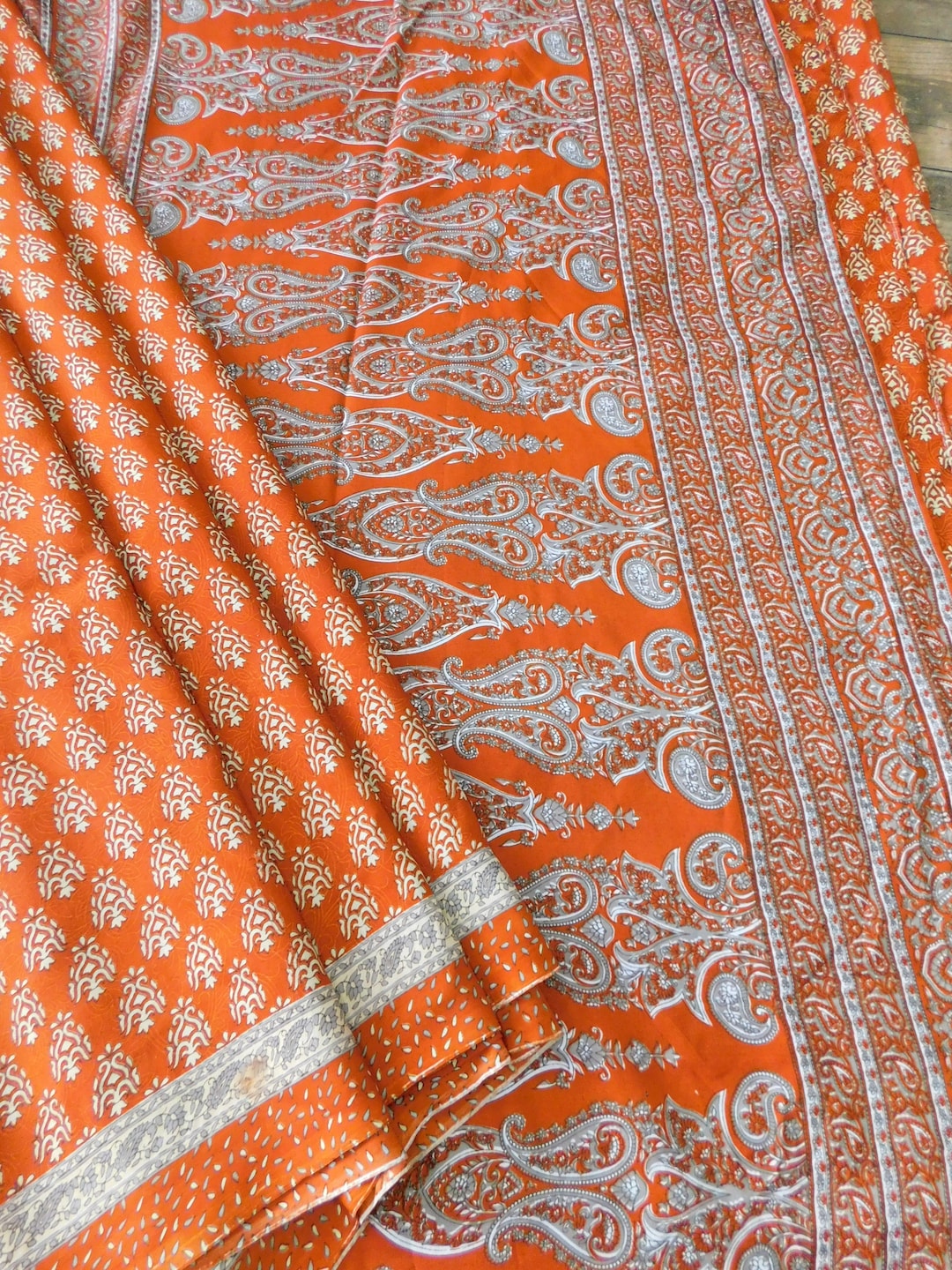 Traditionelle Seide Saree indische Handarbeit Nähen Kleidung Vintage ...