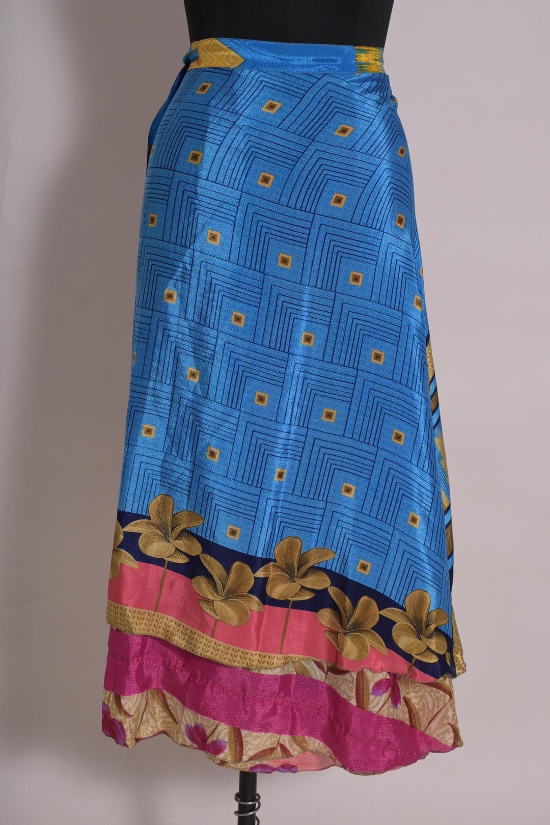 Reversible Silk Wrap Skirt: Vintage Indian Sari, Boho Hippie Style - Etsy