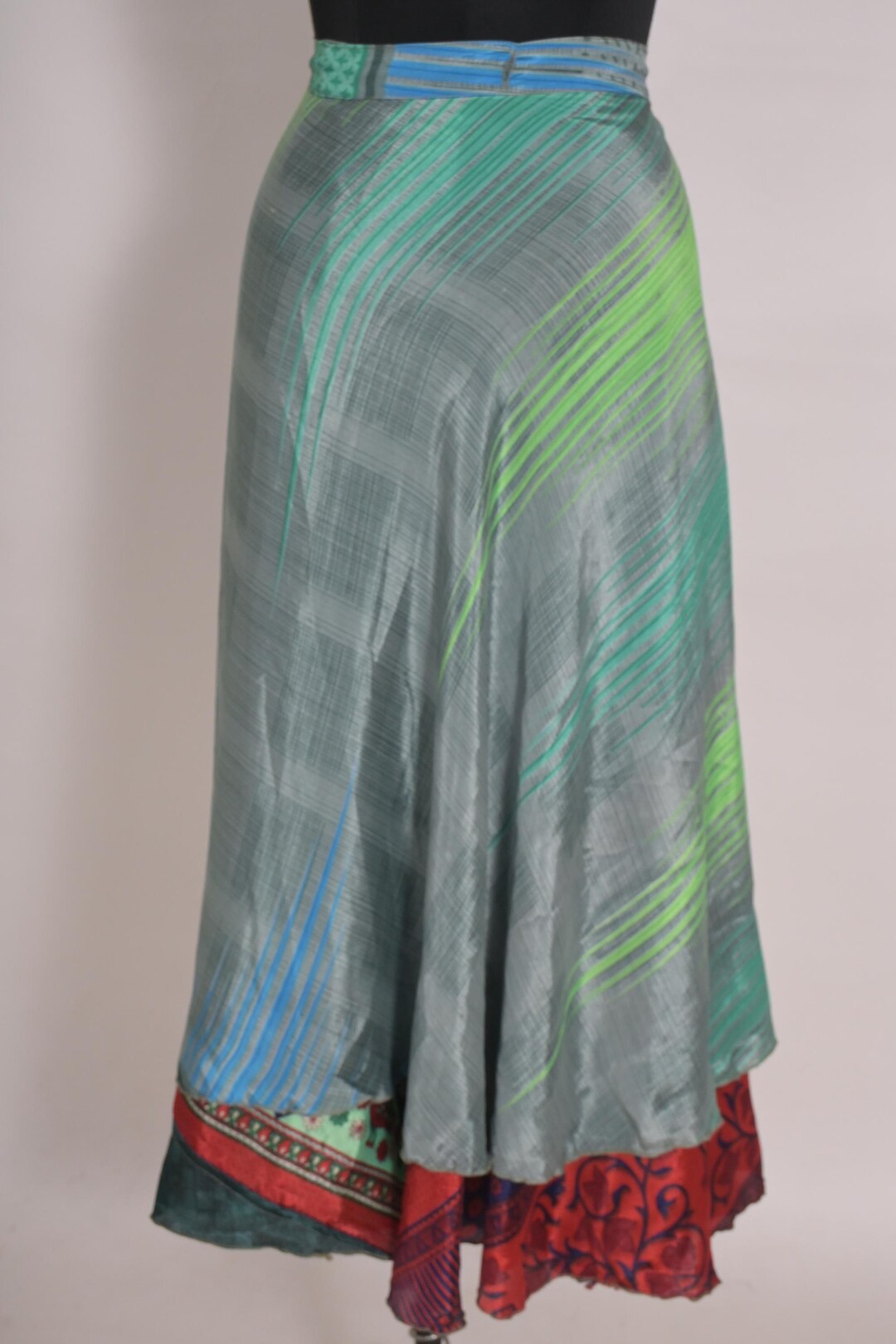 Reversible Art Silk Wrap Skirt: Vintage Sari Style, Plus Size - Etsy
