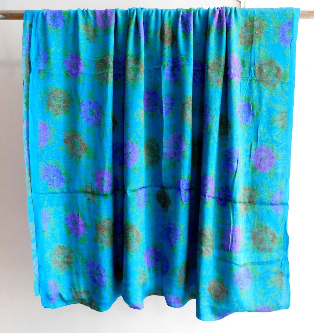 Vintage Silk Clothing, 5 Yard Vintage Chinnon Silk Saree Fabric, Dress ...
