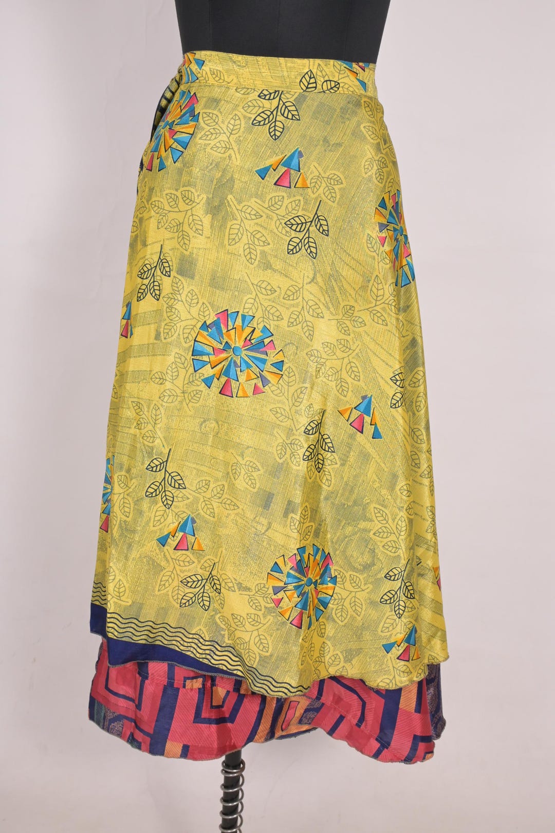 Reversible Silk Sari Wrap Skirt: Bohemian Floral Print Maxi Dress - Etsy