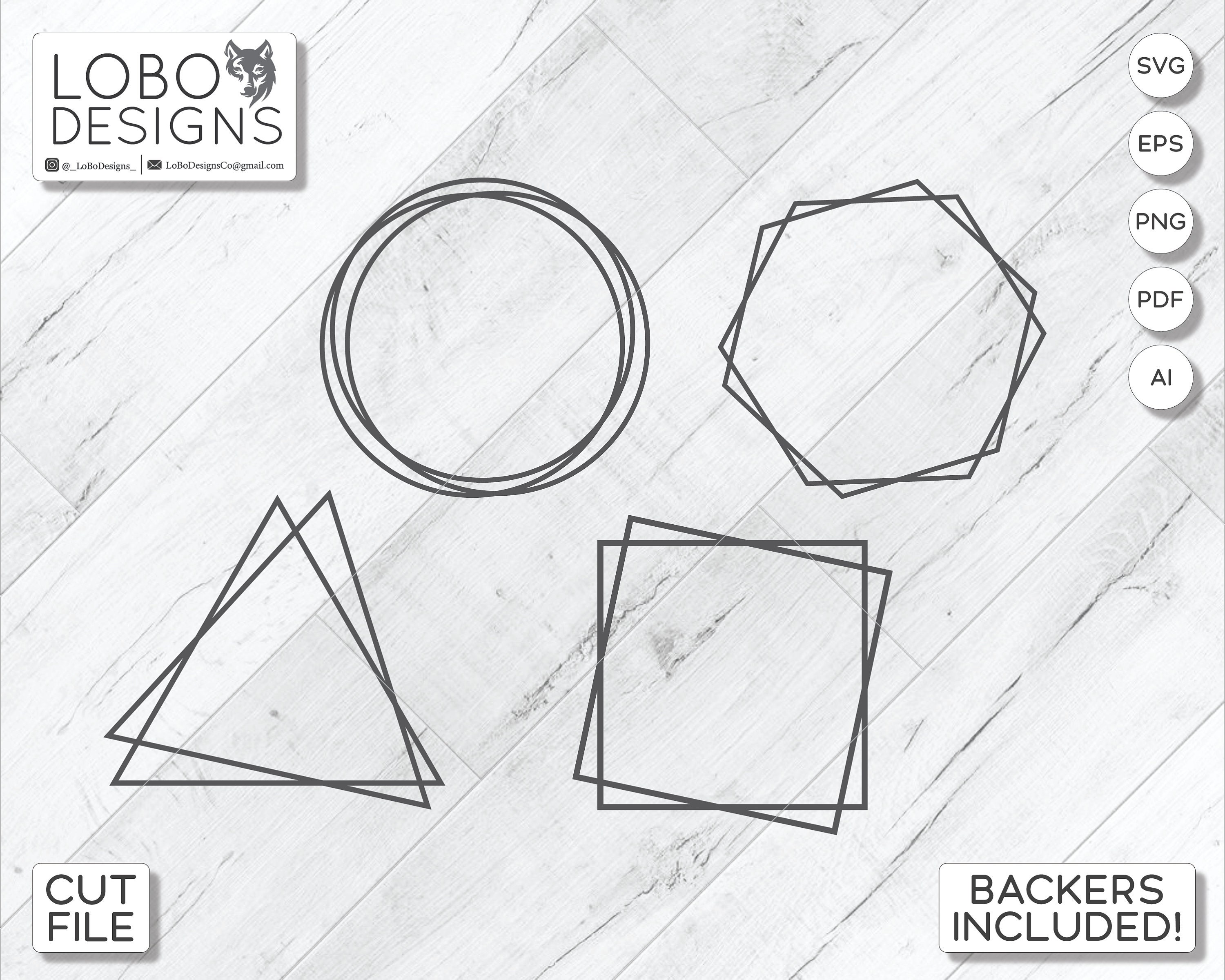 Cut File / Laser File Bundle — Geometric Frames — SVG, PDF, AI - Etsy