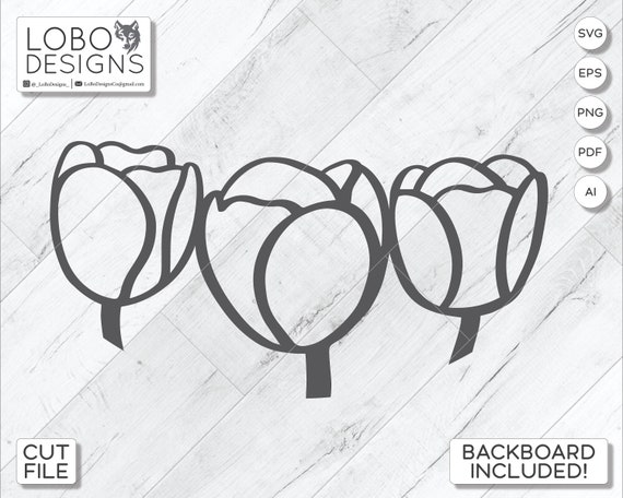 Cut File / Laser File Hand-drawn Tulips Double-design for - Etsy
