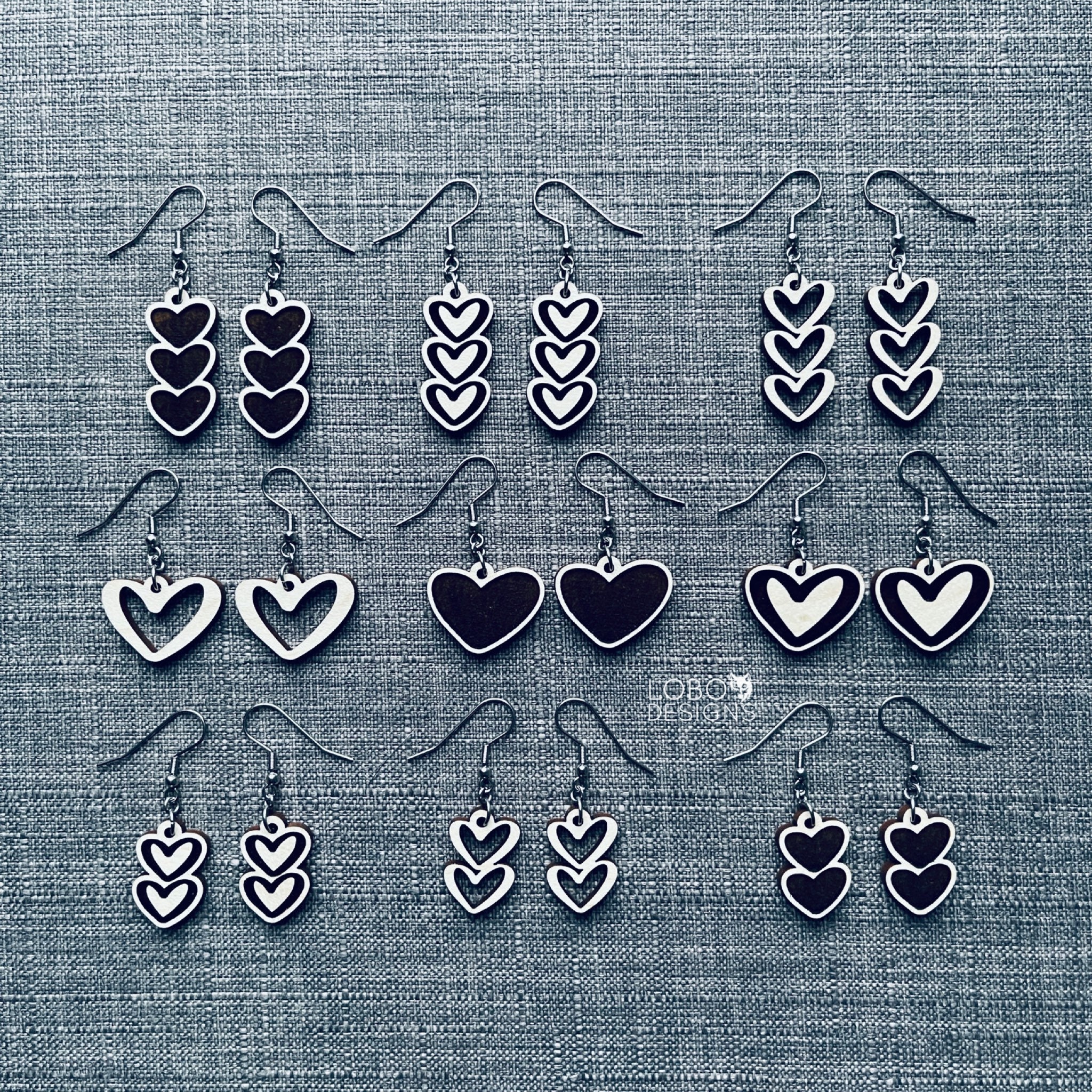 Heart Earrings SVG Heart Earrings File Earring Cut File - Etsy