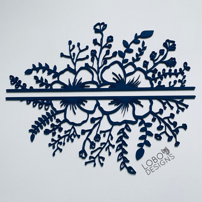 Split Floral SVG Split Floral File Floral Cut File Floral | Etsy