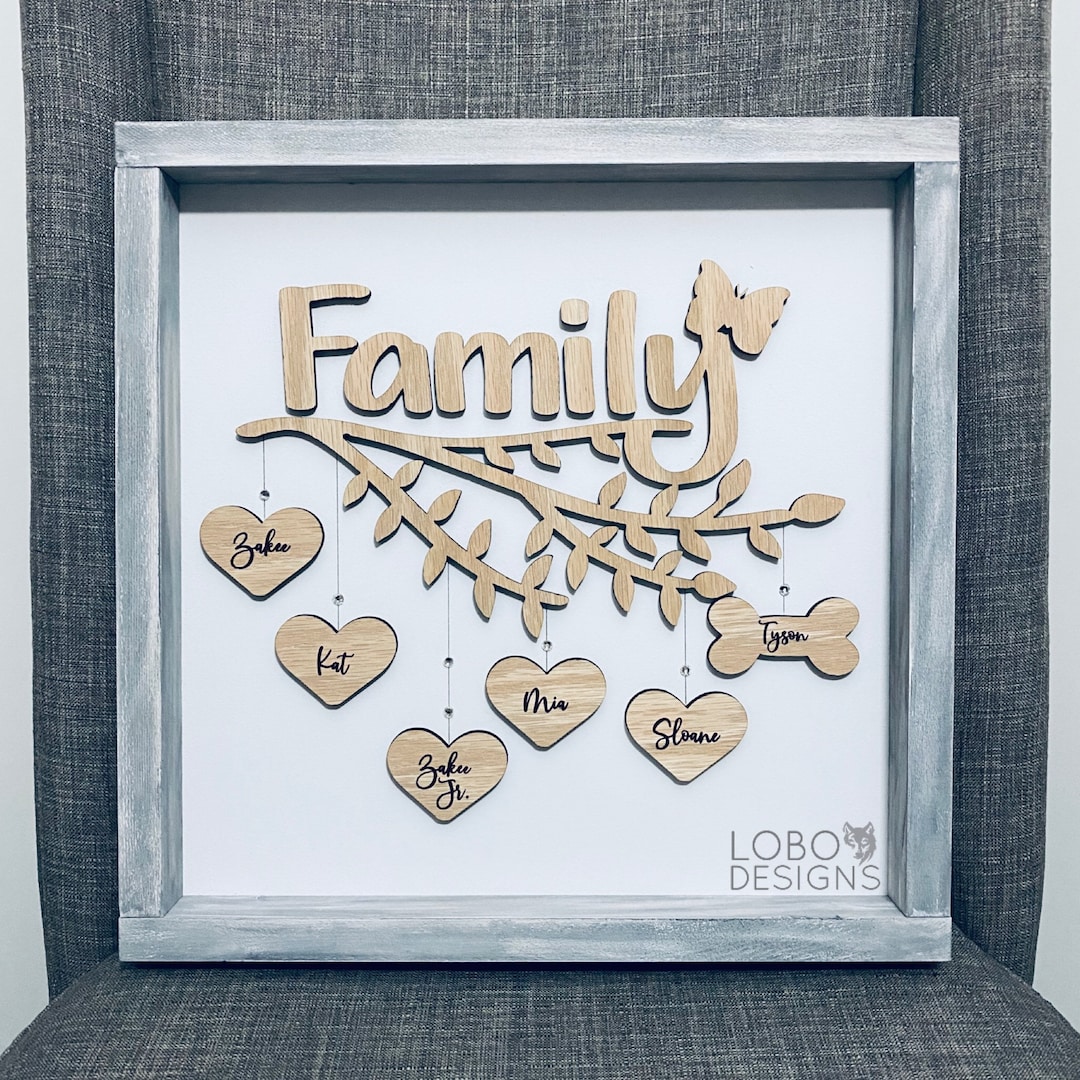 Cut File / Laser File — Hand-drawn Family Tree Design With Add-ons ...