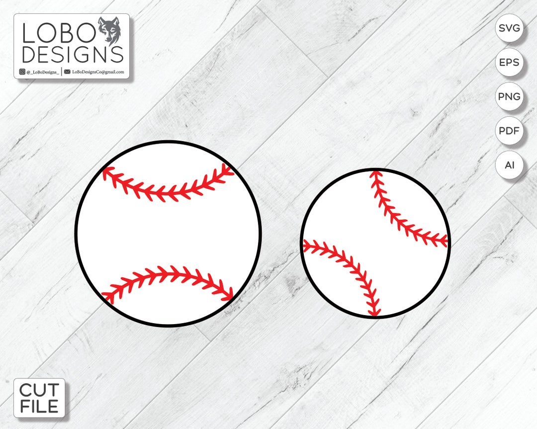Cut File / Laser File — Hand-drawn Baseball & Softball — SVG, PDF, AI ...