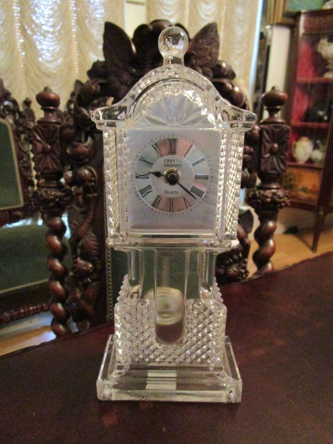 Crystal Legends of Godinger Crystal Pendulum Clock Batteries, 11" Rare ...