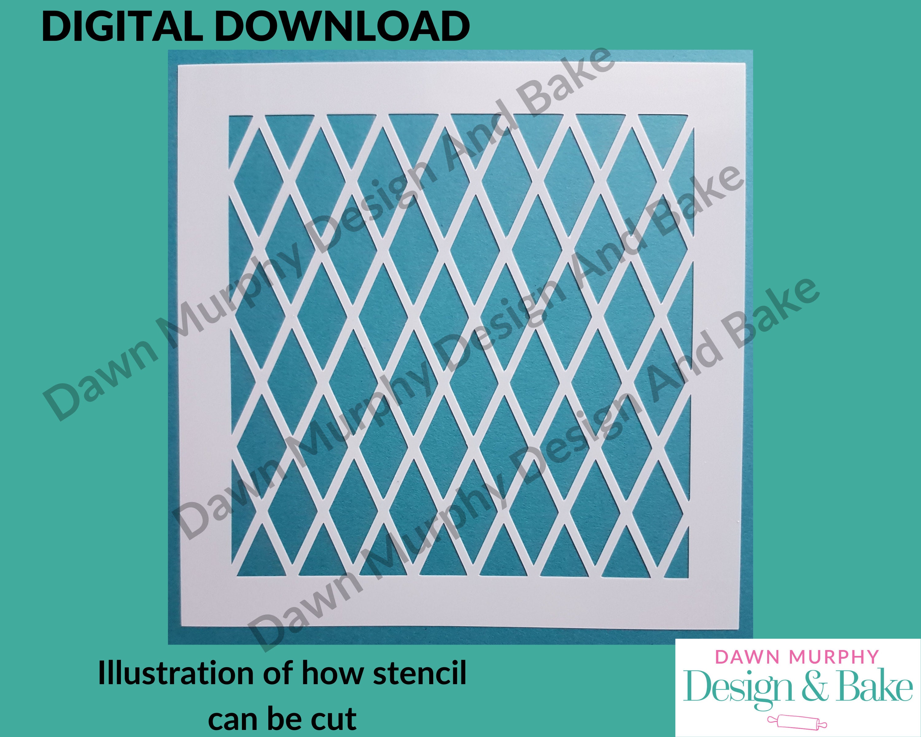 DIGITAL DOWNLOAD SVG Cookie Stencil Diamond Grid Mesh Design - Etsy