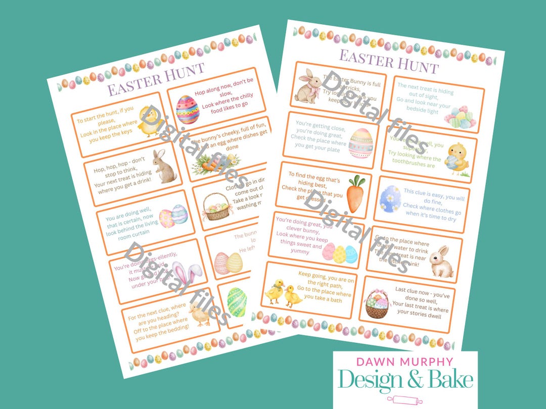 Indoor Easter Egg Hunt for Kids - 20 Clues - at Home Scavenger Hunt ...
