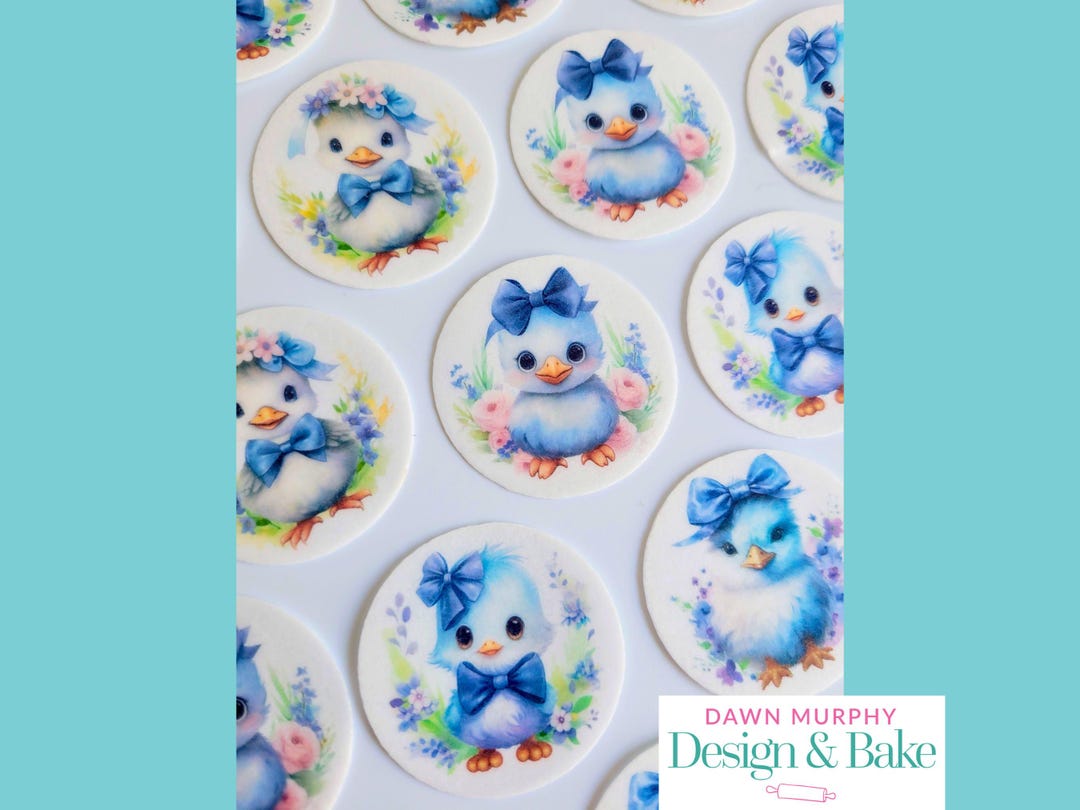 Easter Chicks Ducklings PRE CUT Edible Toppers for Cakes, Cupcakes ...