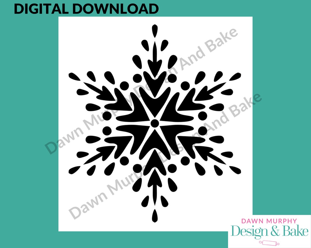 DIGITAL DOWNLOAD SVG Cookie Stencil - Snowflake Design (style 3) Snow ...