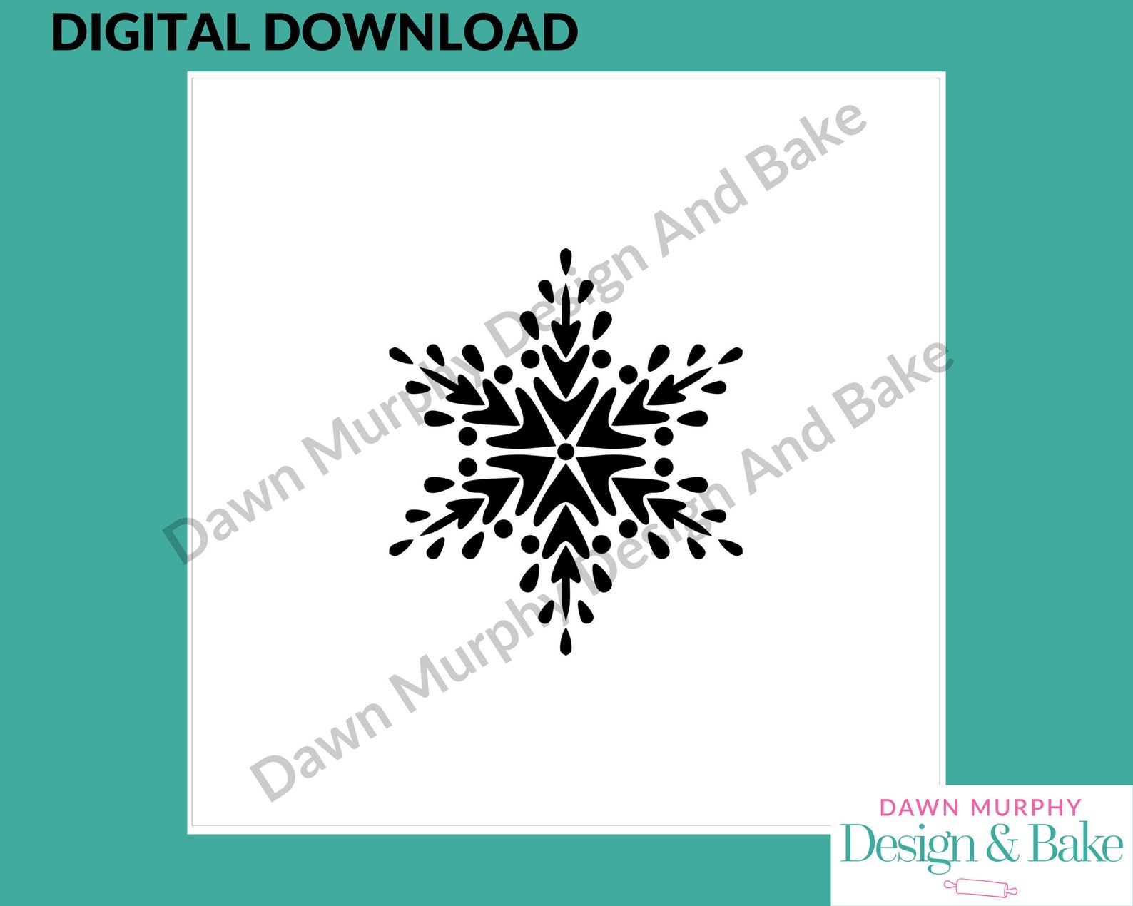 DIGITAL DOWNLOAD SVG Cookie Stencil - Snowflake Design (style 3) Snow ...