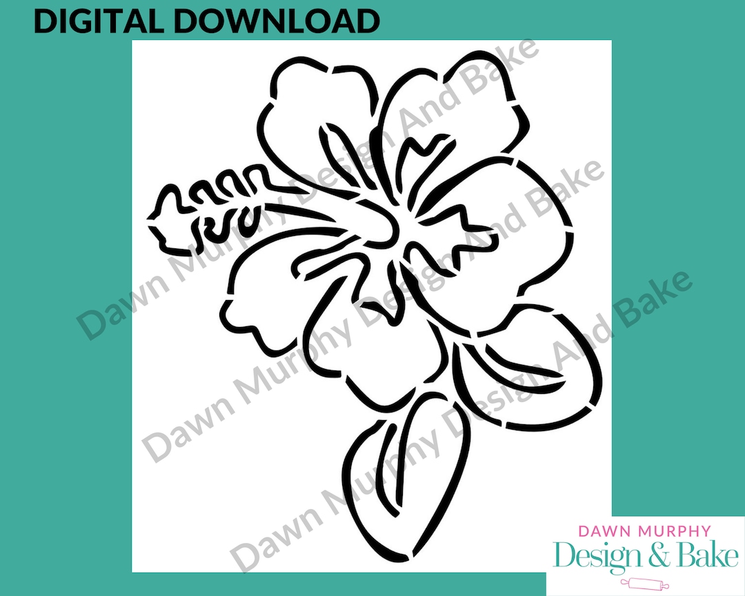 DIGITAL DOWNLOAD SVG Cookie Stencil - Hibiscus Flower for Paint Your ...