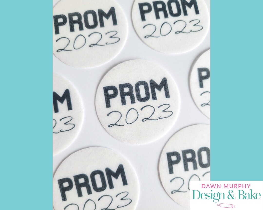 Prom 2024 Edible Toppers Pre Cut for Cakes Cupcakes Drinks Cookies ...