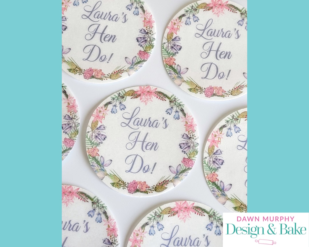Hen Party Do Weekend Night Edible Toppers Pre Cut for Cakes Cupcakes ...