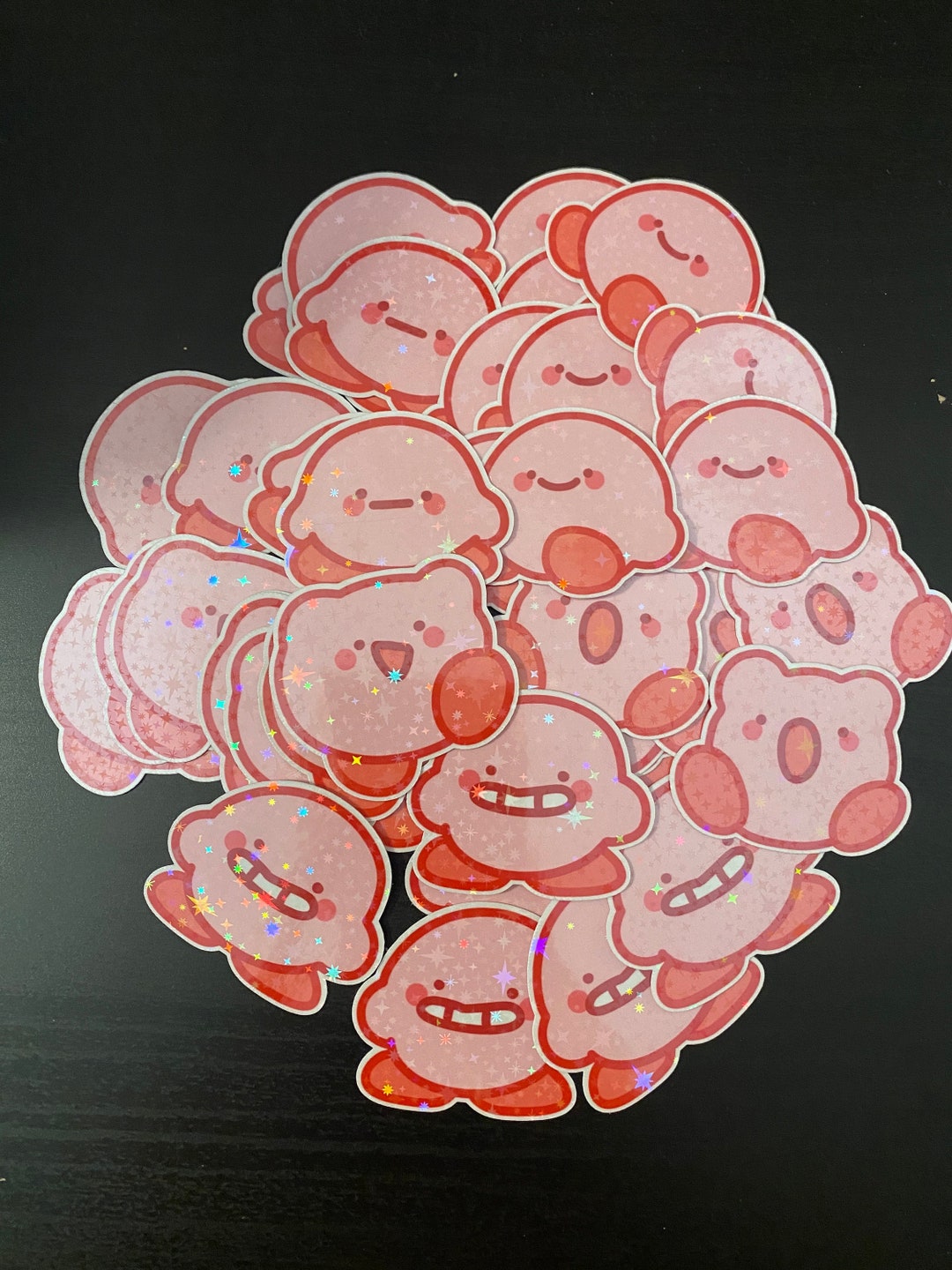Silly Pink Puffball Stickers 1.75 Holographic Water-resistant Sticker ...
