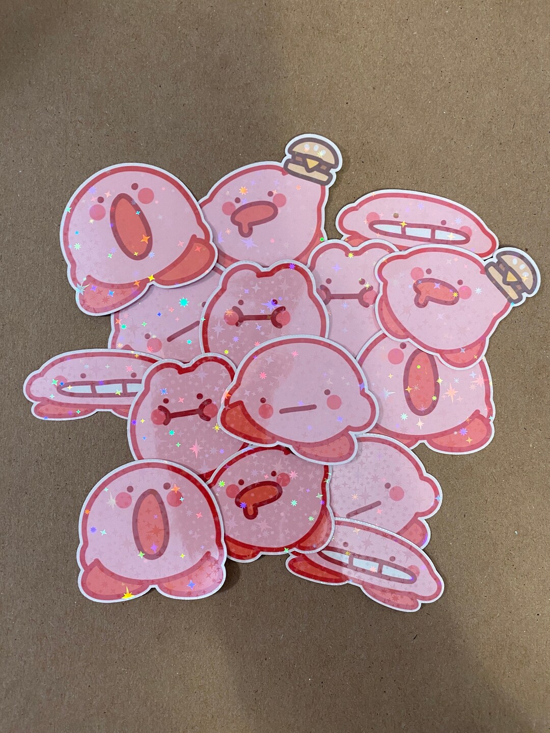 MORE Silly Pink Puffball Stickers 1.75 Holographic Water-resistant ...