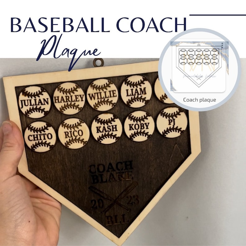 Baseball Coach Plaque SVG - Etsy