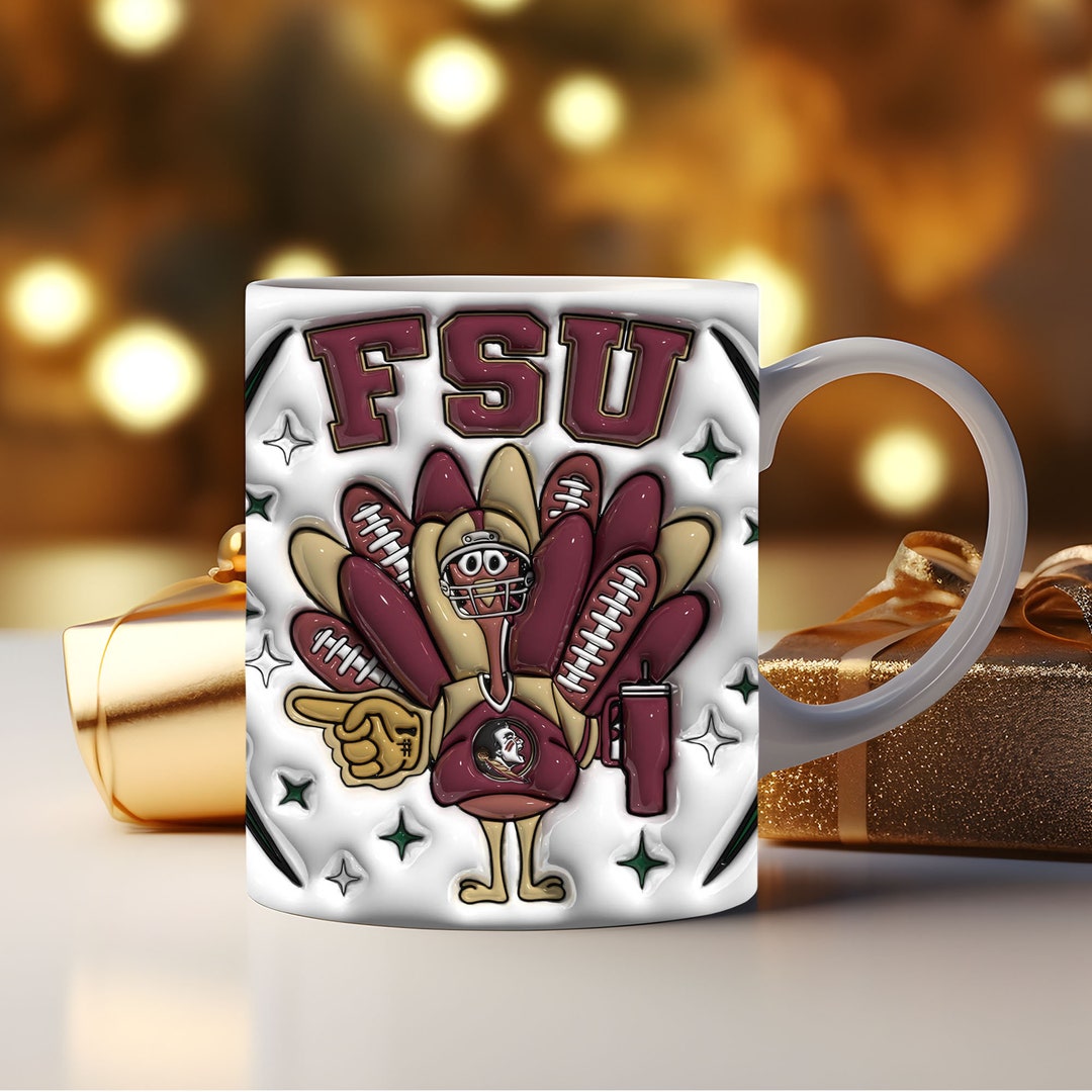 3D Turkey Football Team Inflated Mug Wrap Go FSU Puffy Mug - Etsy