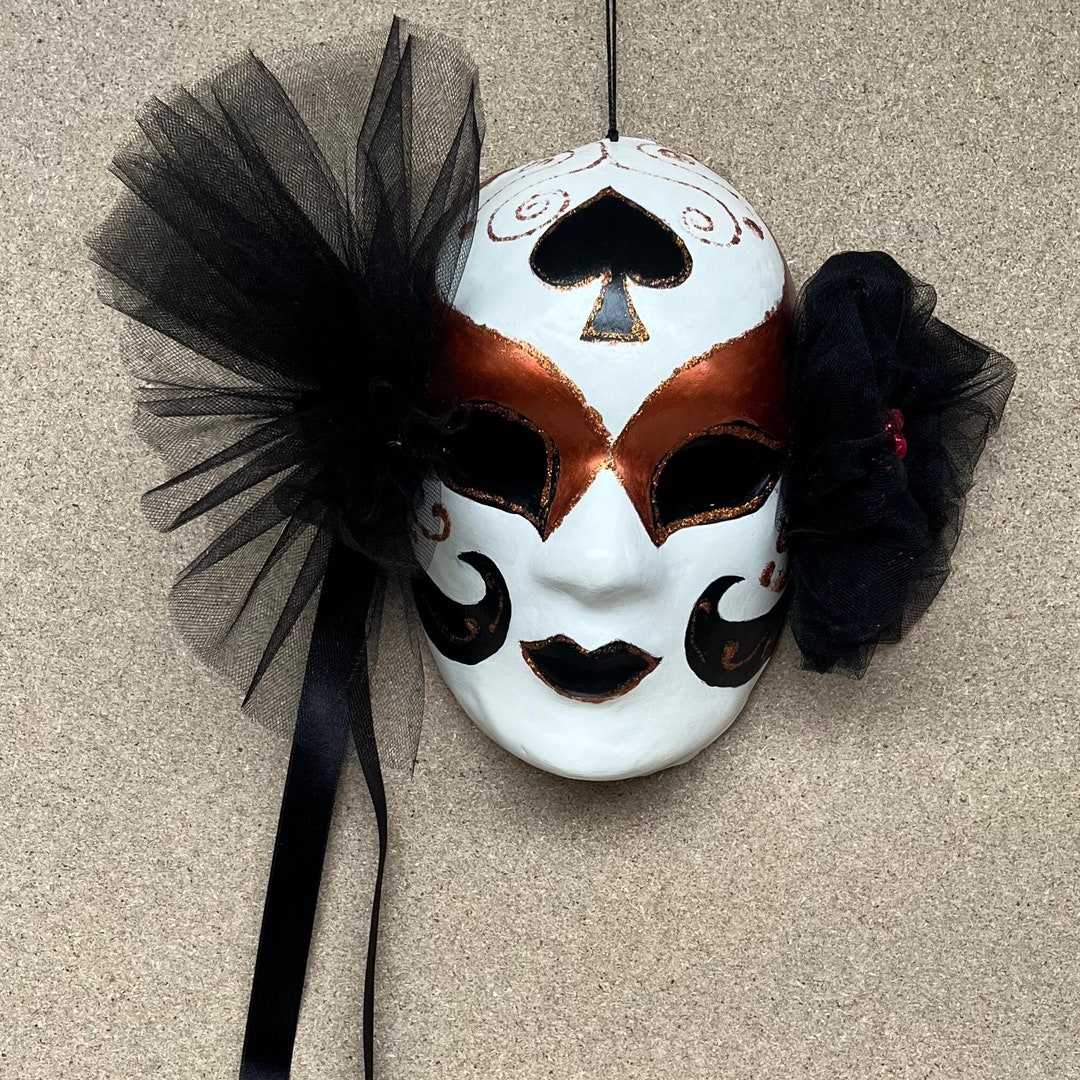 Queen of Spades Ceramic Mask, Wall Art Handmade Ceramic, Ceramic Face ...