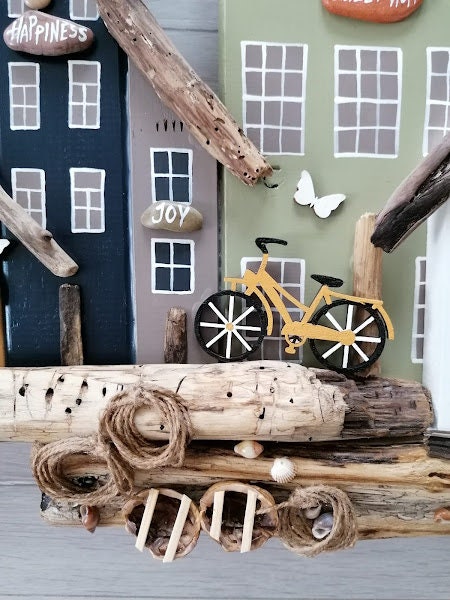 Wood Model Miniature Houses Wall Hangings Tiny Village | Etsy