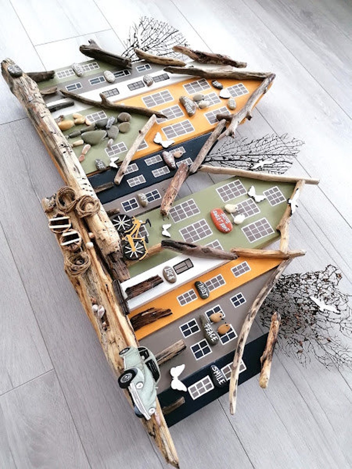 Wood Model Miniature Houses Wall Hangings Tiny Village - Etsy