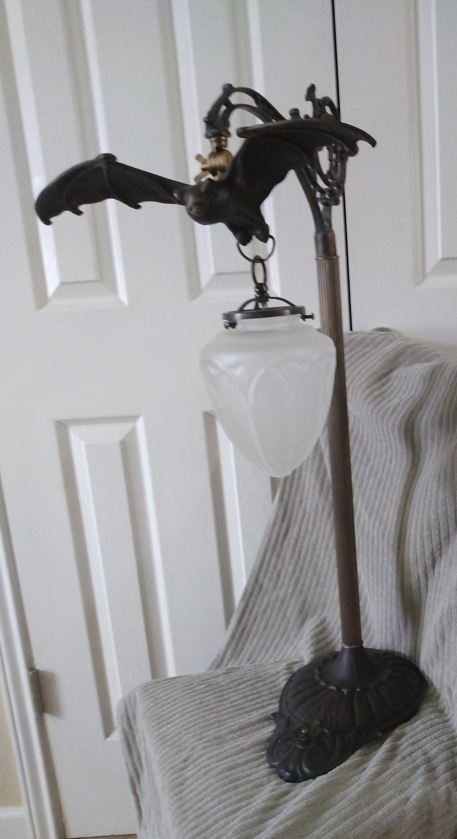 TL Fabulous BAT Gothic Table Lamp Solid Bronze Artist-made USA | Etsy