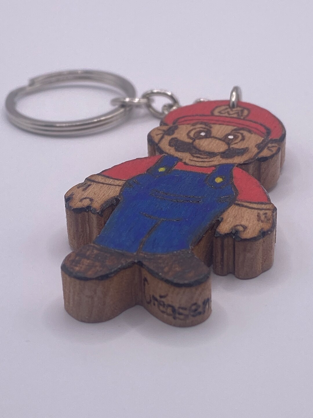 Wooden Mario Keyring Mario Bros Pyrography Mario Kart - Etsy