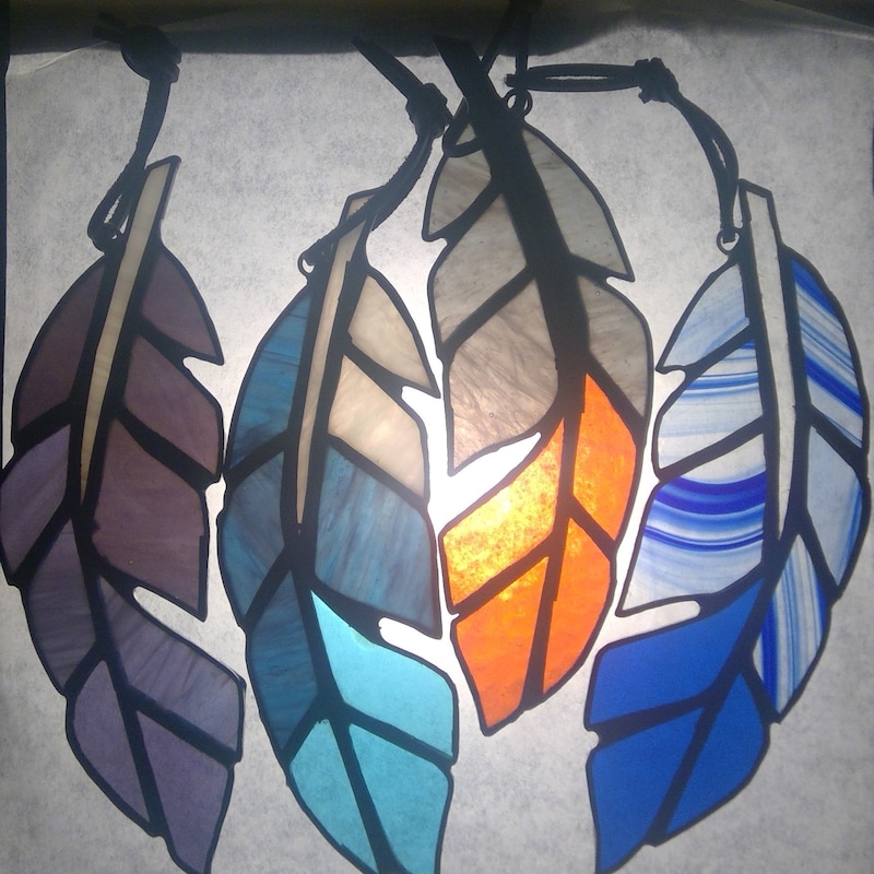 Stained Glass Feather - Etsy