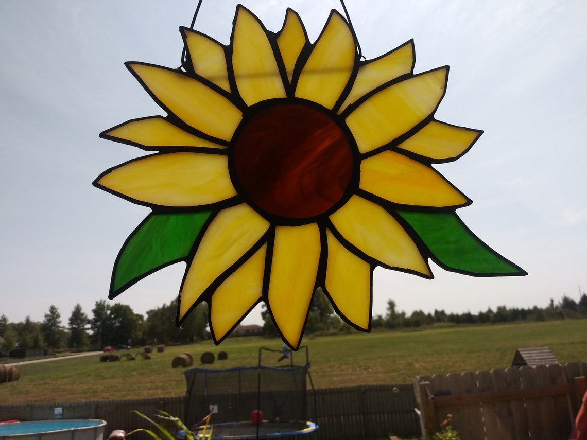 Sunflower Stained Glass 10in X 10in - Etsy