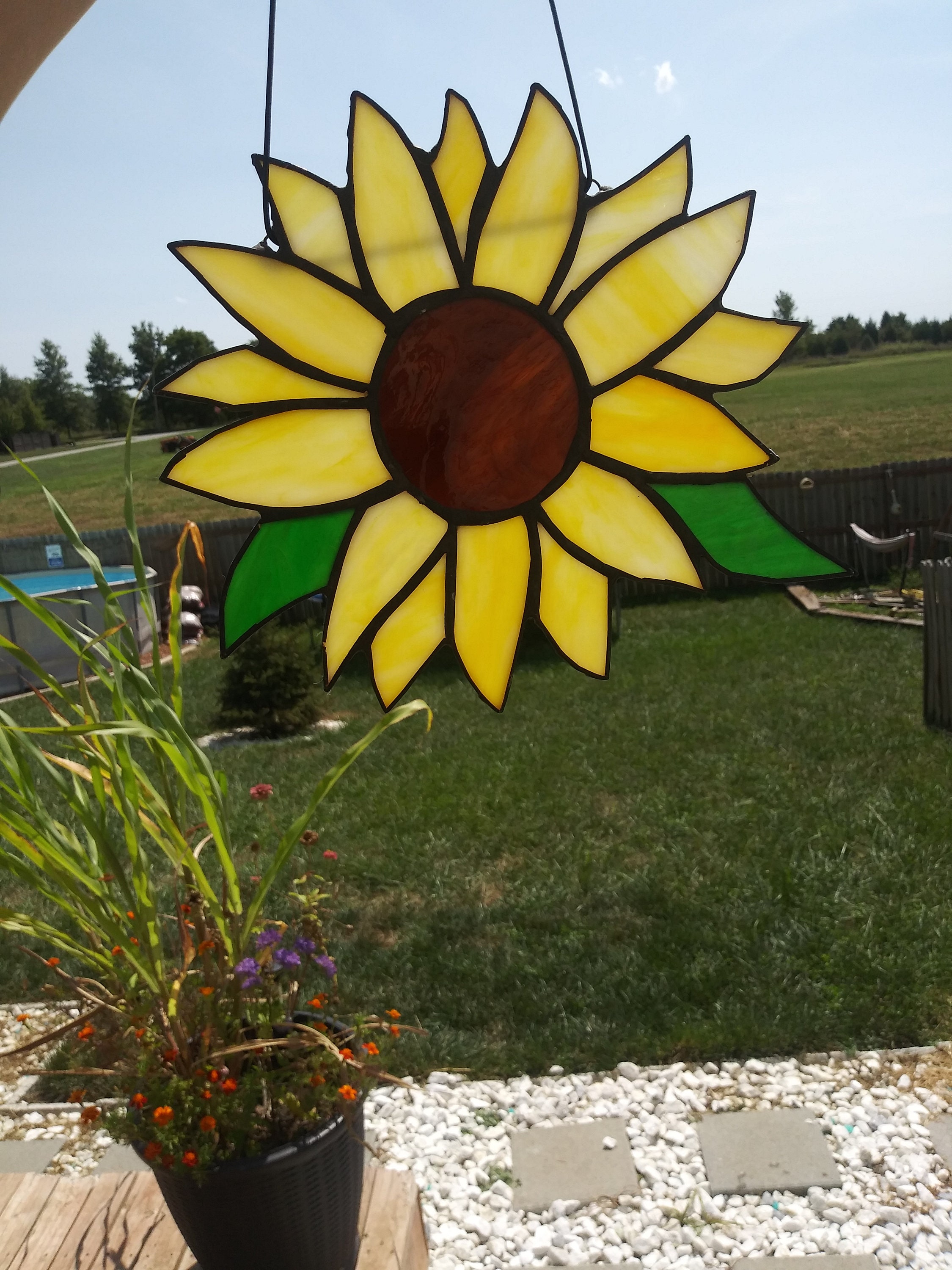 Sunflower Stained Glass 10in X 10in - Etsy
