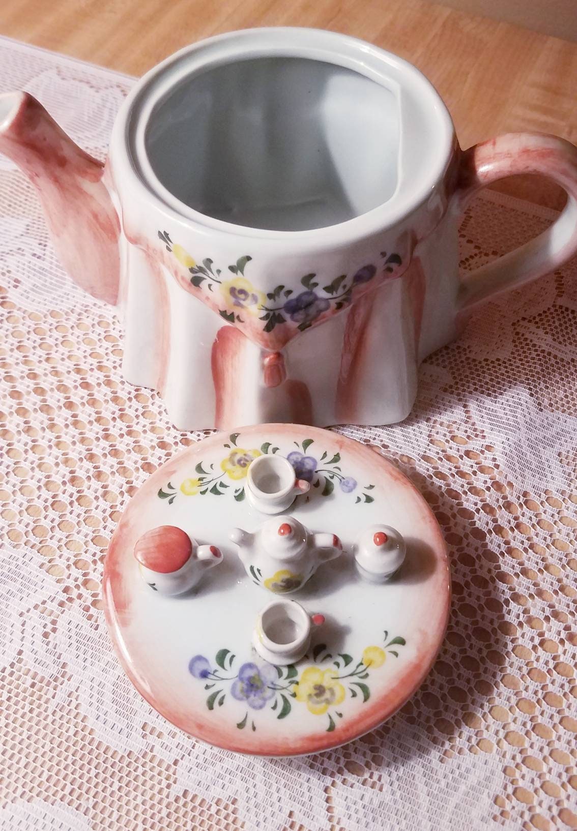 Andrea by Sadek, Teapot With Its Own Tea Setting on the Top - Etsy