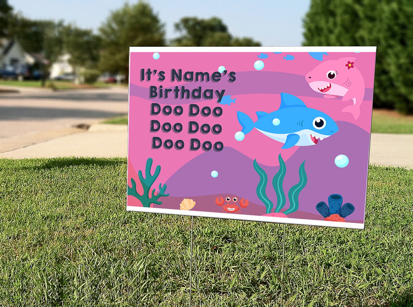 Baby Shark Inspired Personalized Birthday Lawn Signs - Etsy