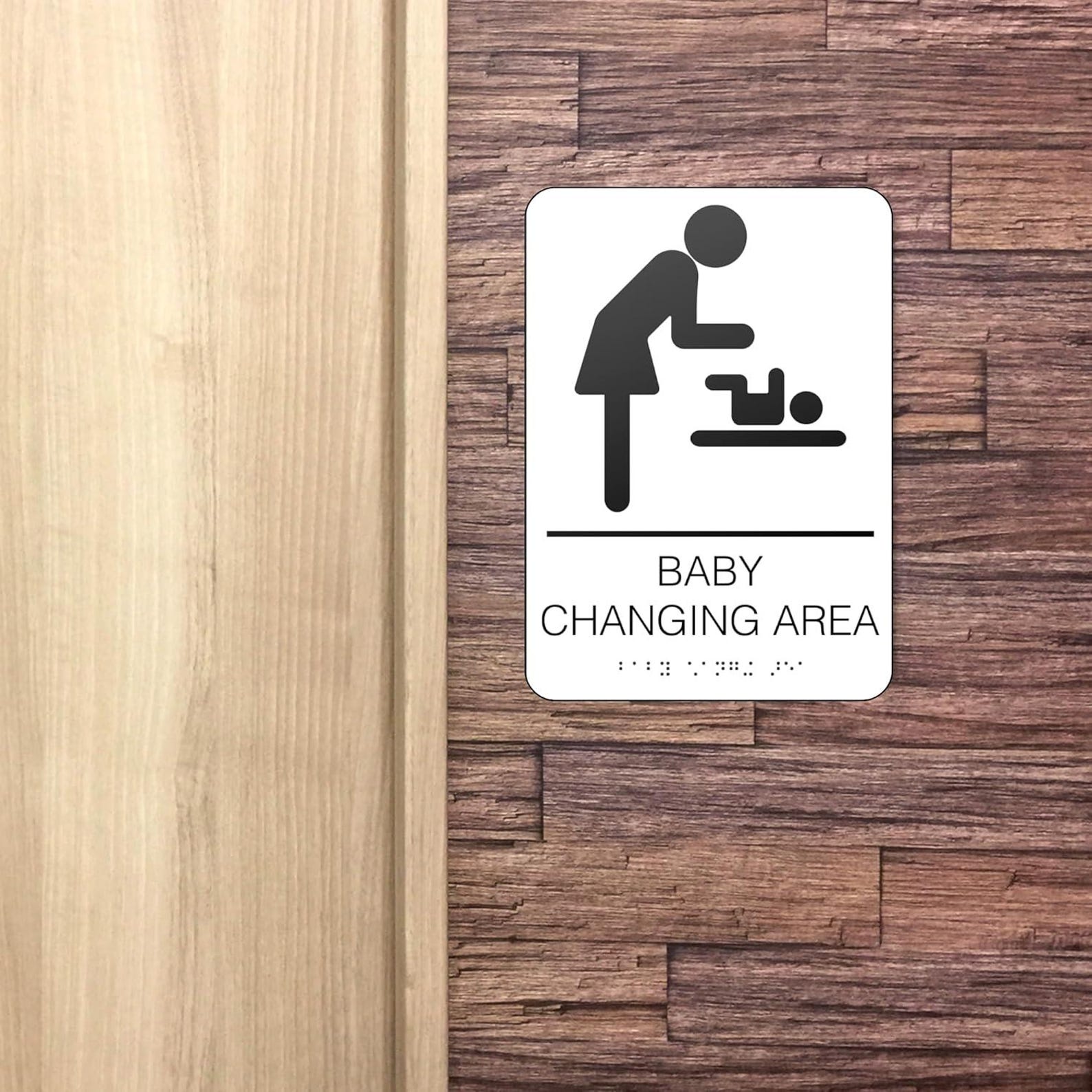 ADA Baby Changing Area Restroom Acrylic Sign - 6x9 Inches Bathroom Sign ...
