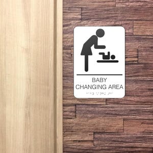 ADA Baby Changing Area Restroom Acrylic Sign - 6x9 Inches Bathroom Sign ...