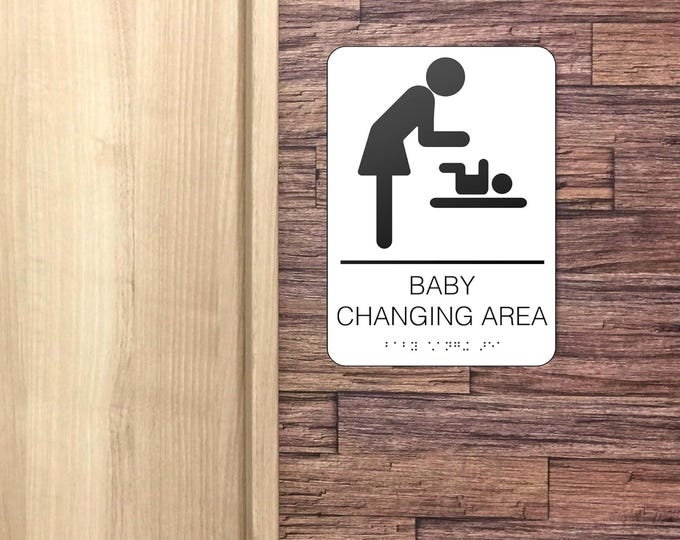 ADA Baby Changing Area Restroom Acrylic Sign - 6x9 Inches Bathroom Sign ...