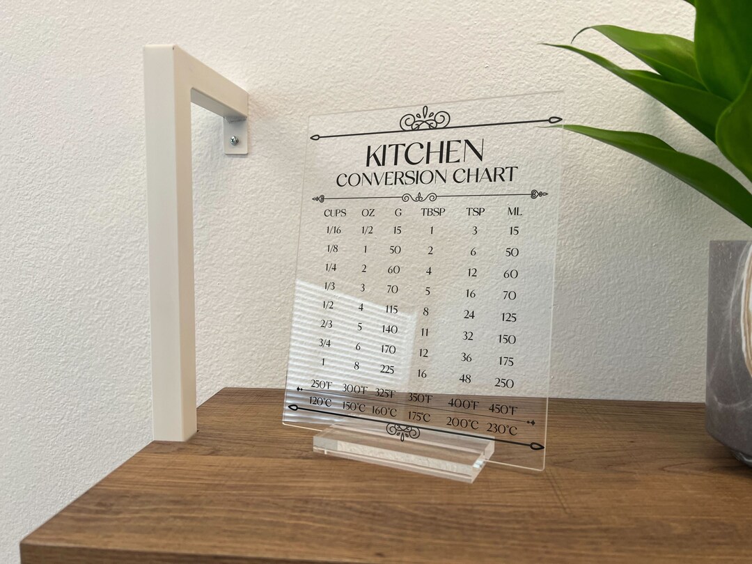Acrylic Wall Hanging Kitchen Conversion Chart for Home, Airbnb ...