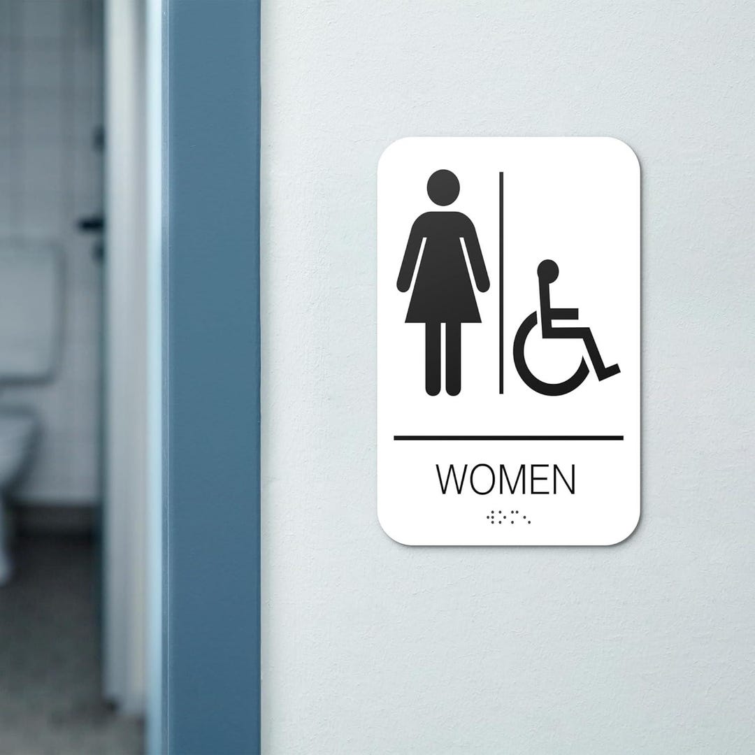 ADA Braille Women's Handicap Restroom Acrylic Sign - 6x9 Inches ...