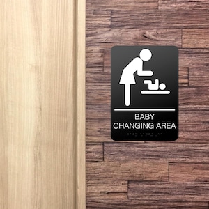 ADA Baby Changing Area Restroom Acrylic Sign - 6x9 Inches Bathroom Sign ...