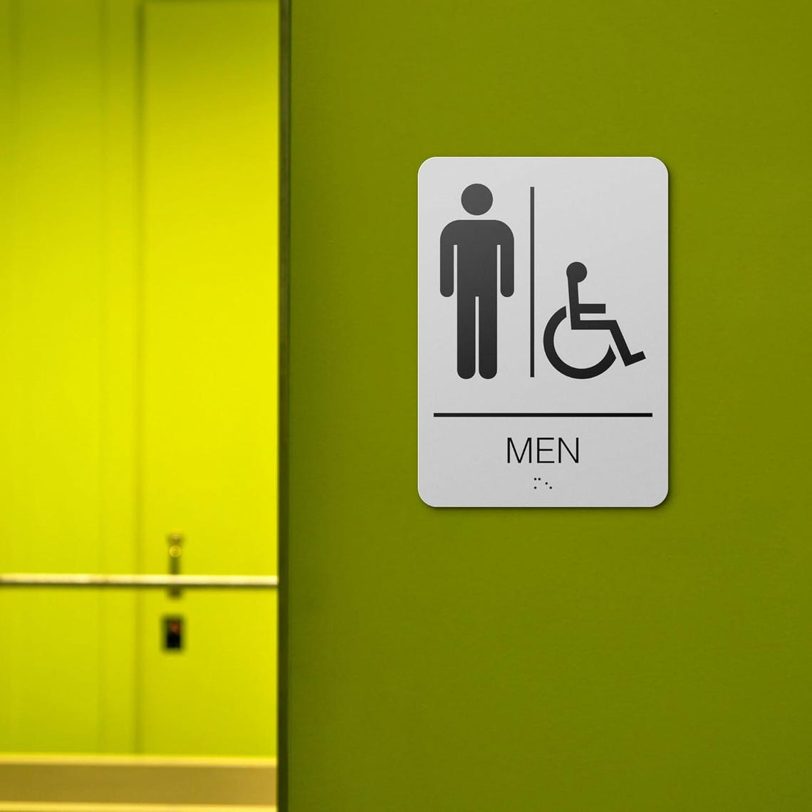 ADA Braille Men's Handicap Restroom Acrylic Sign - 6x9 Inches Bathroom ...