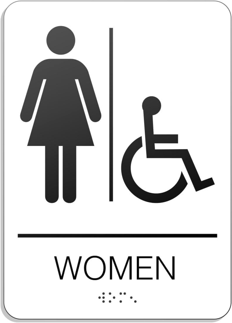 ADA Braille Women's Handicap Restroom Acrylic Sign - 6x9 Inches ...