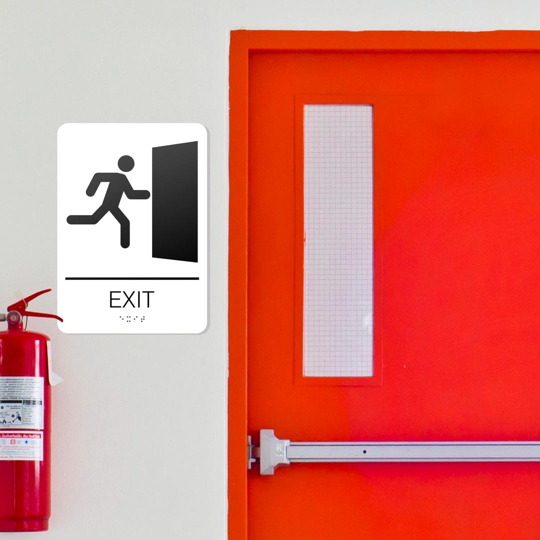ADA Braille Exit Sign Acrylic - 6x9 Inches Exit Sign With 3M Double ...