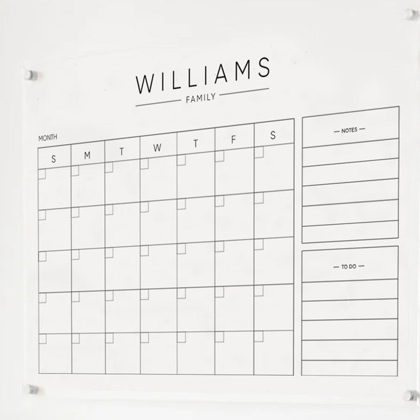 Dry Erase Calendar - Etsy