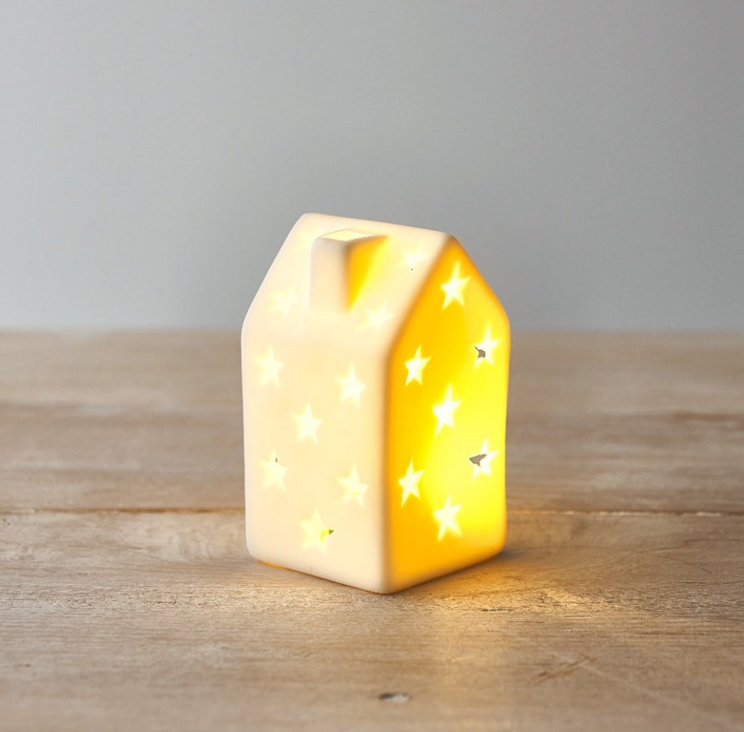 Cute Winter Ceramic LED Cottage - Etsy