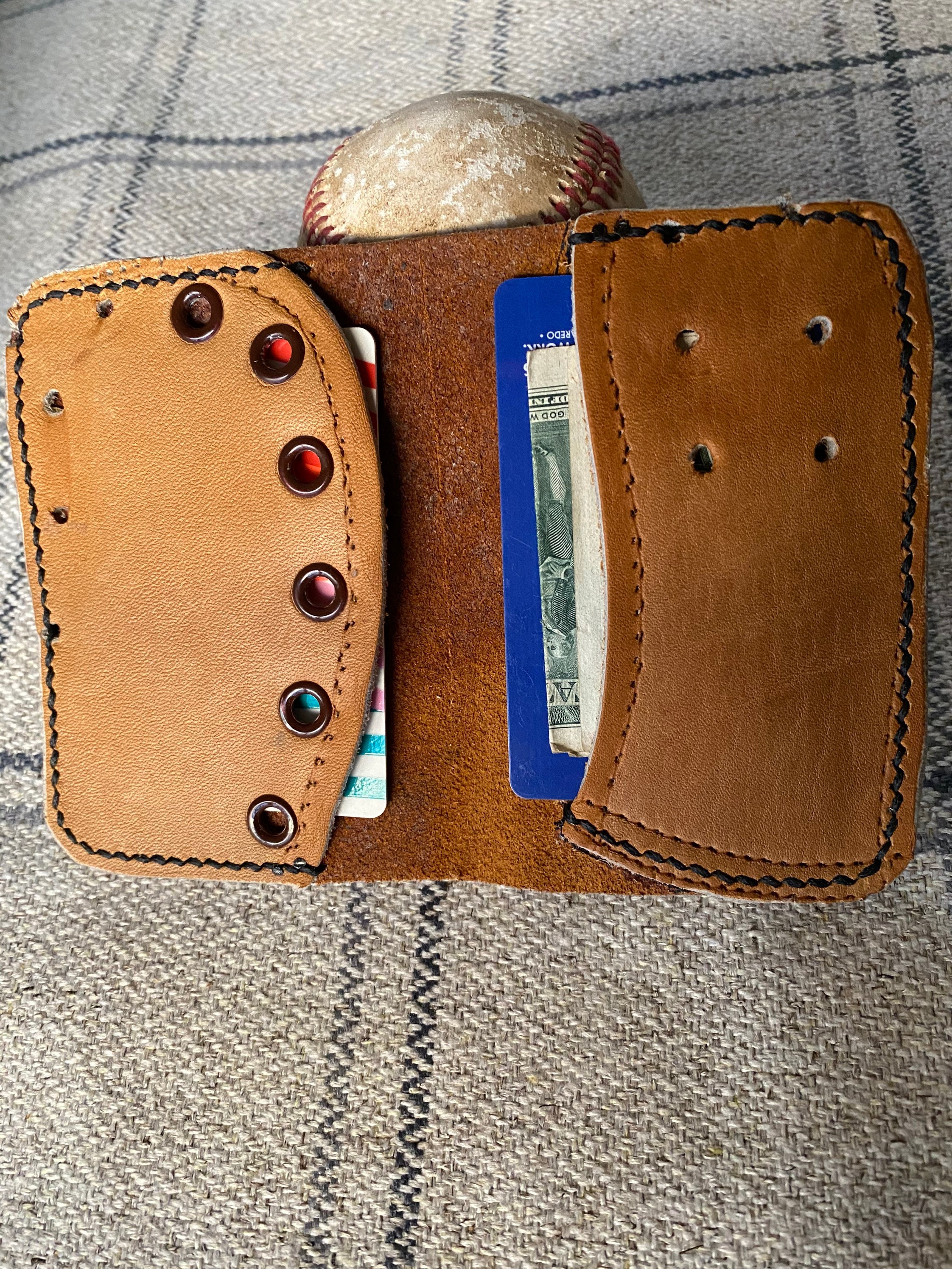 Spalding Baseball Glove Bifold Wallet Card Holder | Etsy