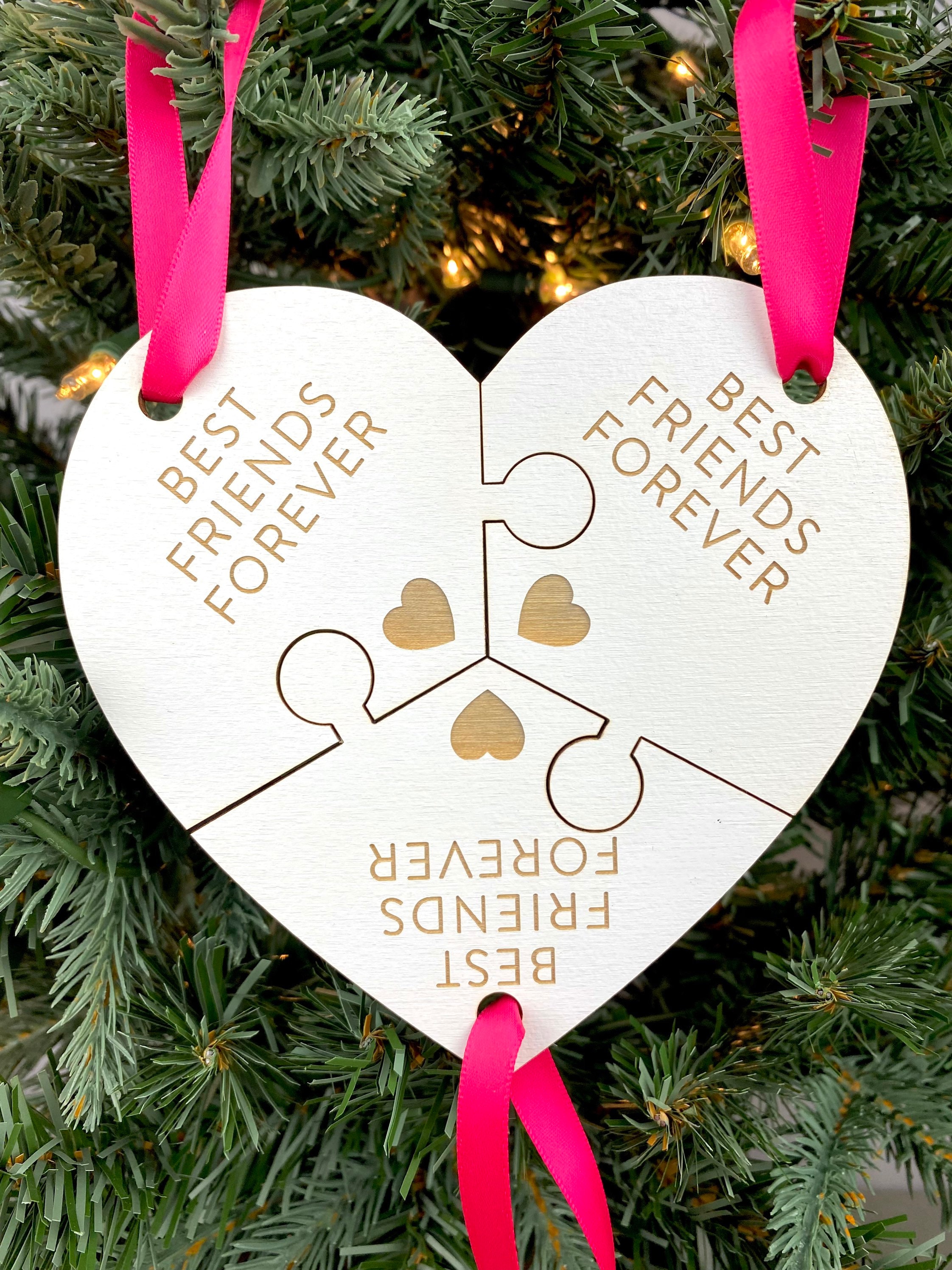 Best Friends Forever Heart Ornament Three Piece Ornament - Etsy