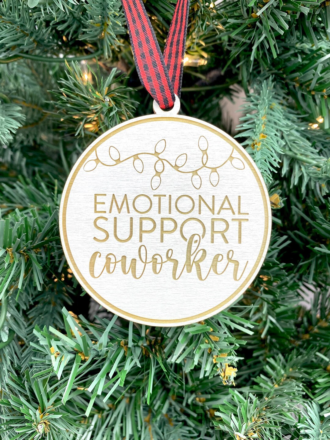 Emotional Support Coworker Ornament | Funny Work Ornament | Friend ...