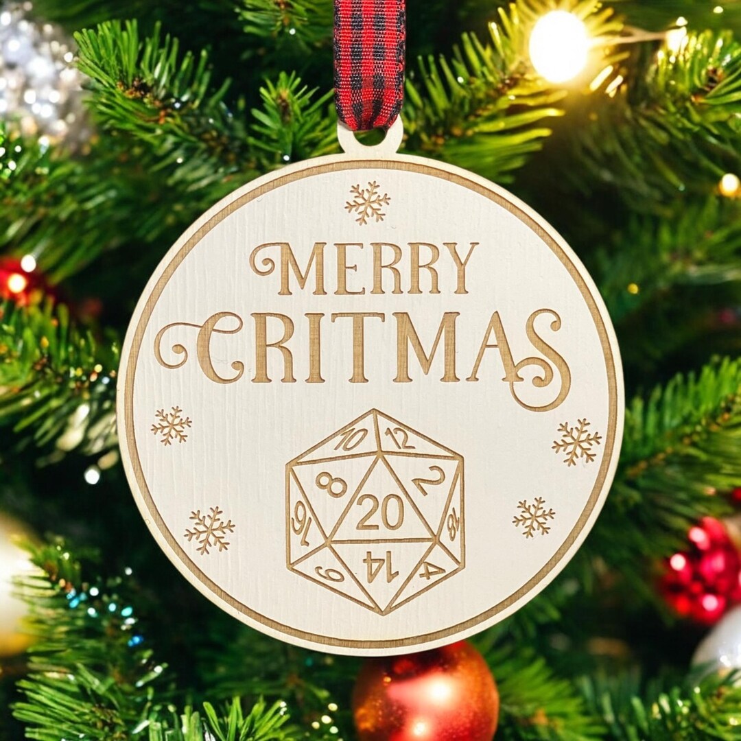 Merry Critmas Ornament | Dnd Ornament | D20 Ornament | Dungeons ...
